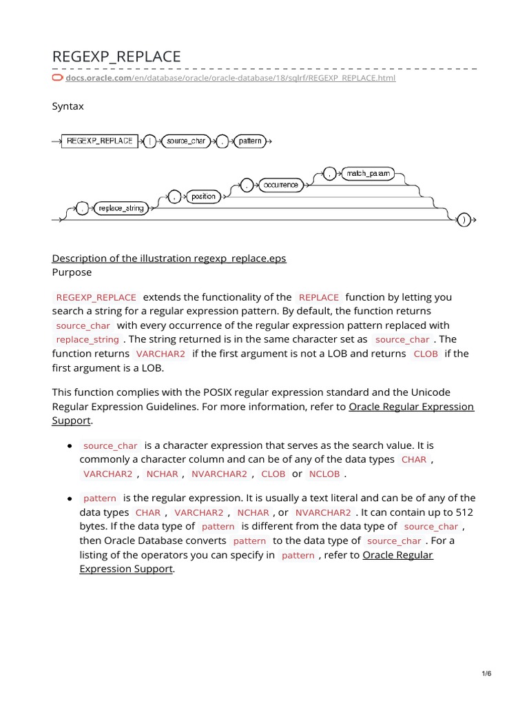 Oracle REGEXP - REPLACE | Download Free PDF | Regular Expression ...