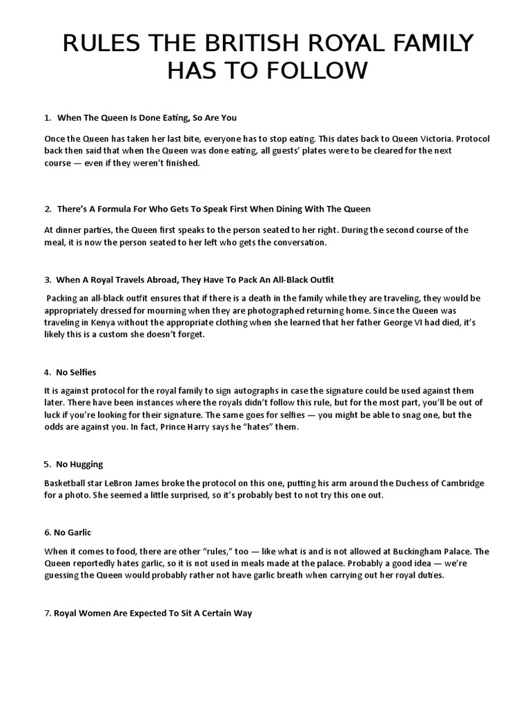 Rules The British Royal Family Has To Follow: When The Queen Is Done ...