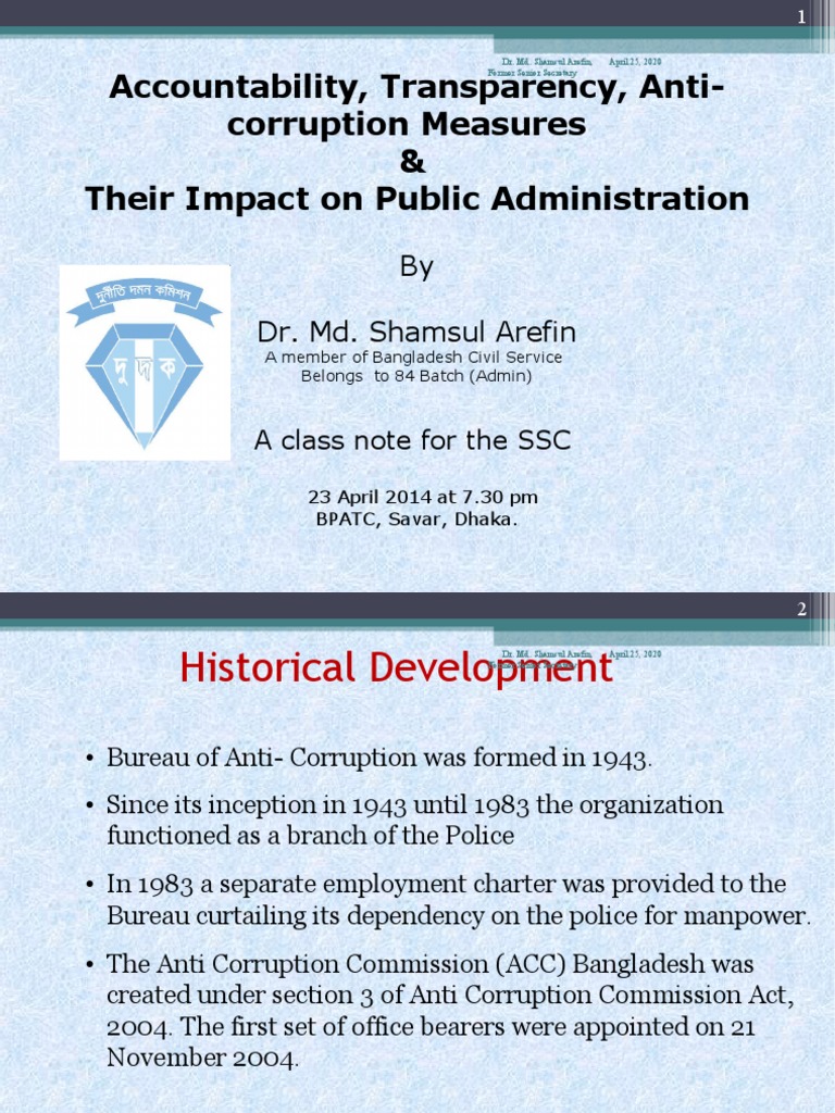 Accountability, Transparency, Anti-Corruption | PDF | Corruption ...