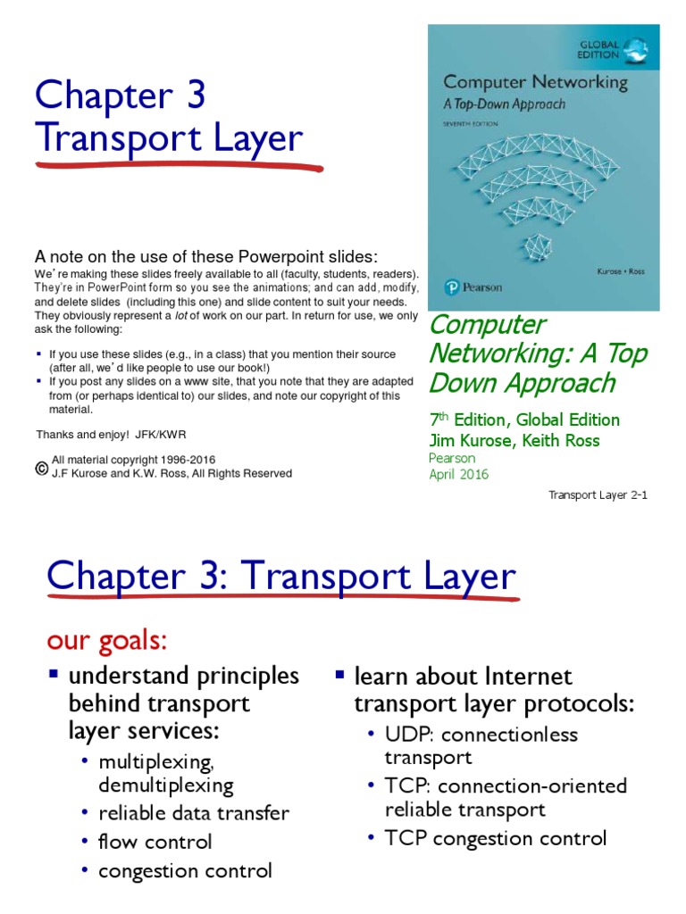 Transport Layer: Computer Networking: A Top Down Approach | PDF | Internet Protocol Suite | Port ...