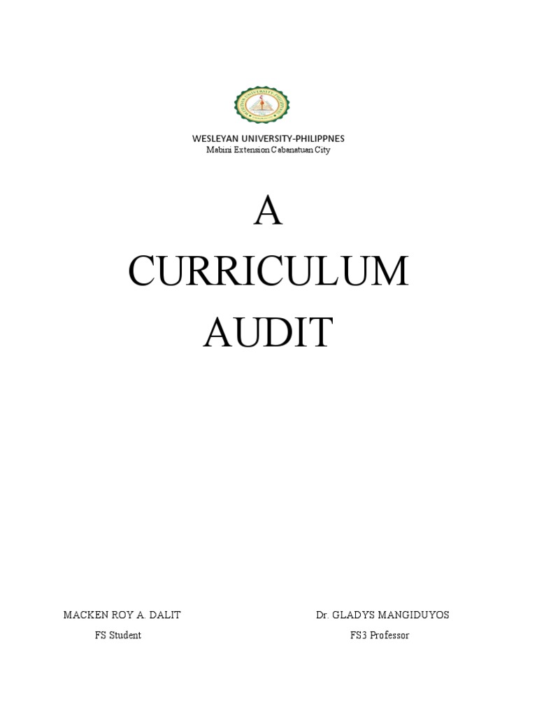 A Curriculum Audit: Wesleyan University-Philippnes | PDF | Educational ...