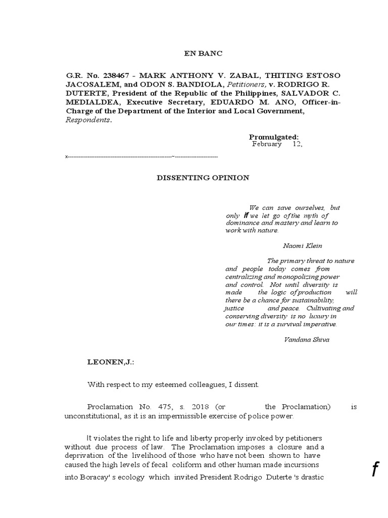 GR 238467 Leonen | PDF | Rational Basis Review | Strict Scrutiny