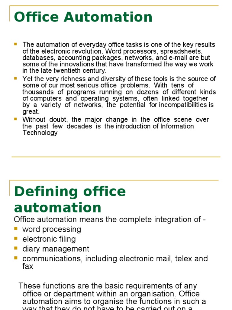 Office Automation OAS | Download Free PDF | Spreadsheet | Databases