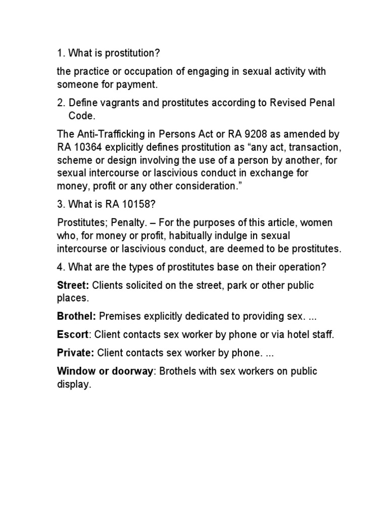 What Is Prostitution | PDF | Gambling | Brothel
