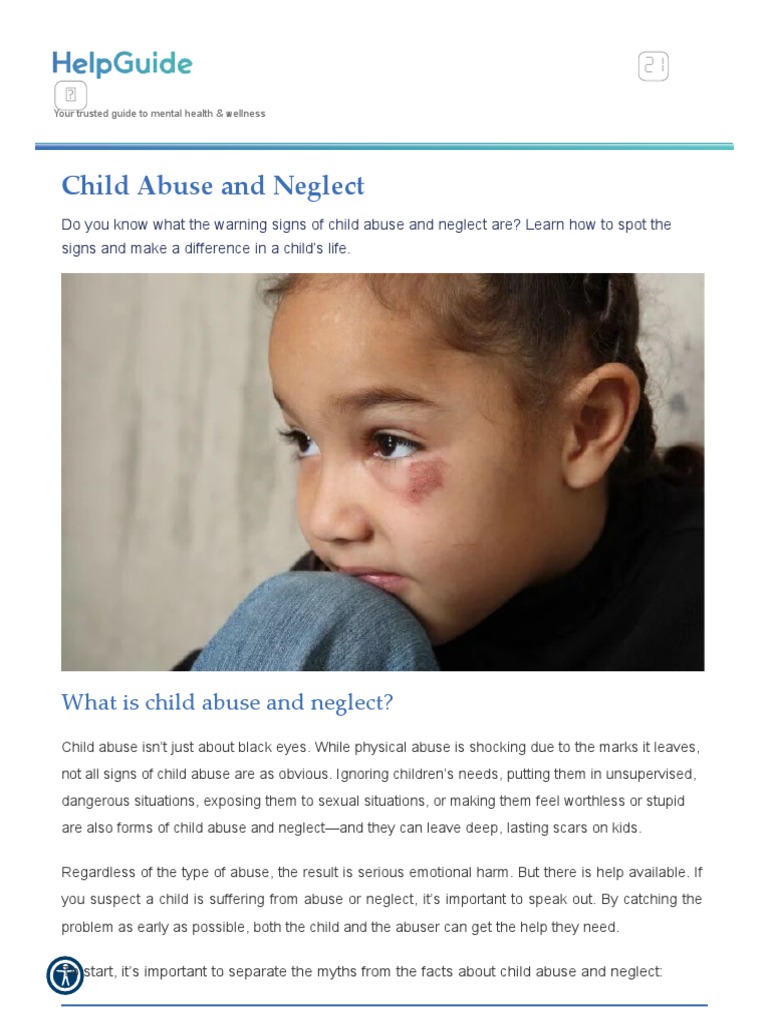 What Is Child Abuse and Neglect? | PDF | Child Neglect | Child Abuse