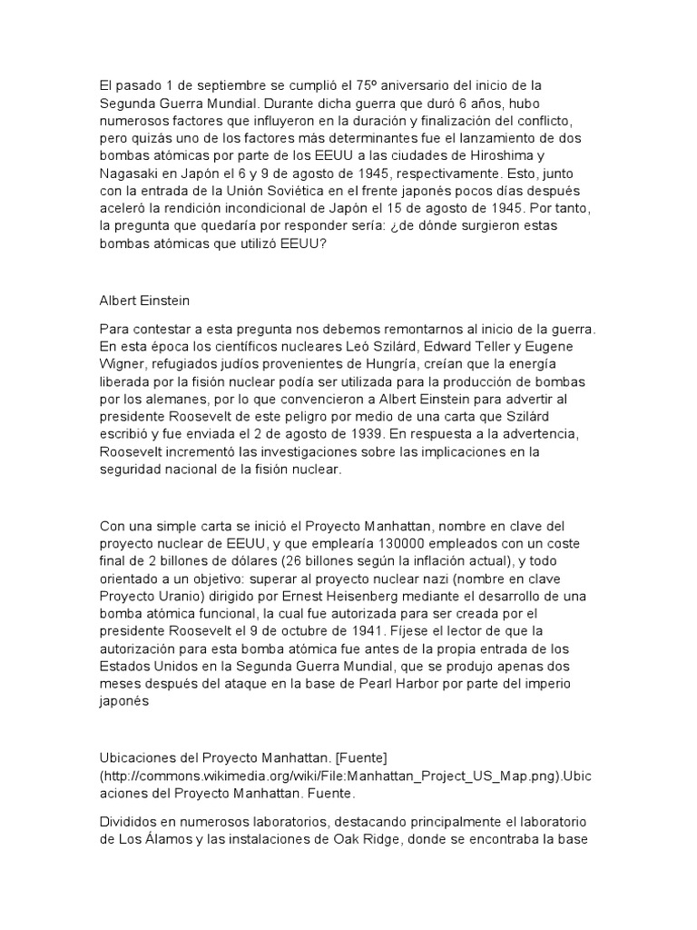 Proyecto Manhatan | PDF | Plutonio | Proyecto Manhattan