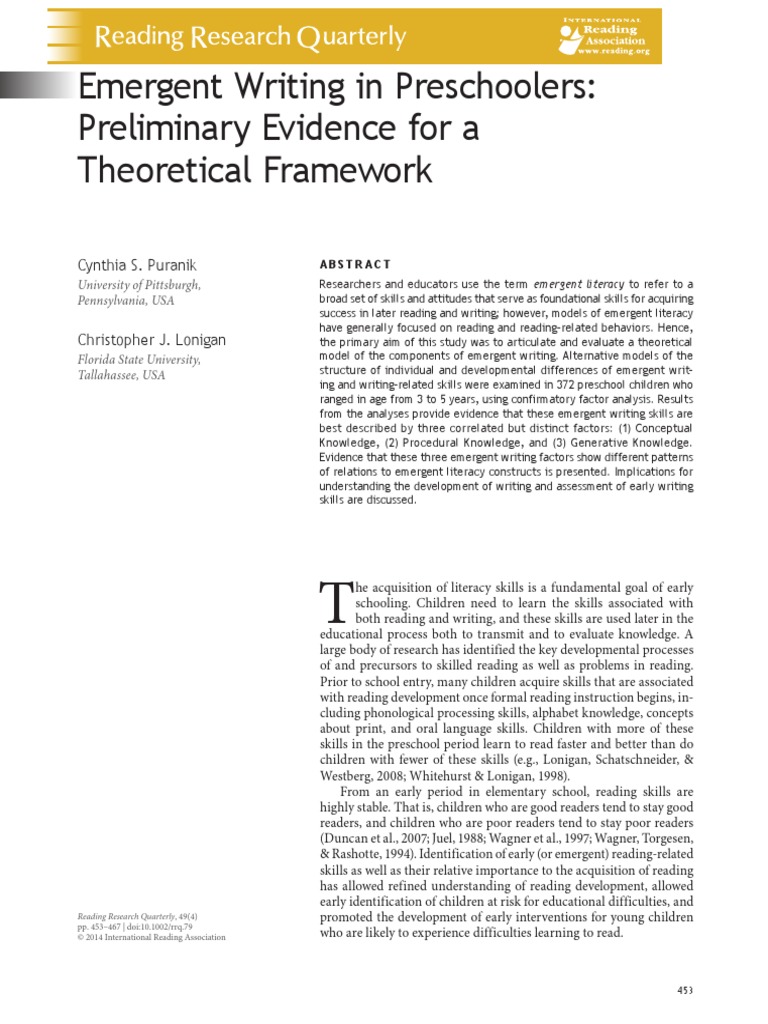 Emergent Writing in Preschoolers | PDF | Cognition | Cognitive Science