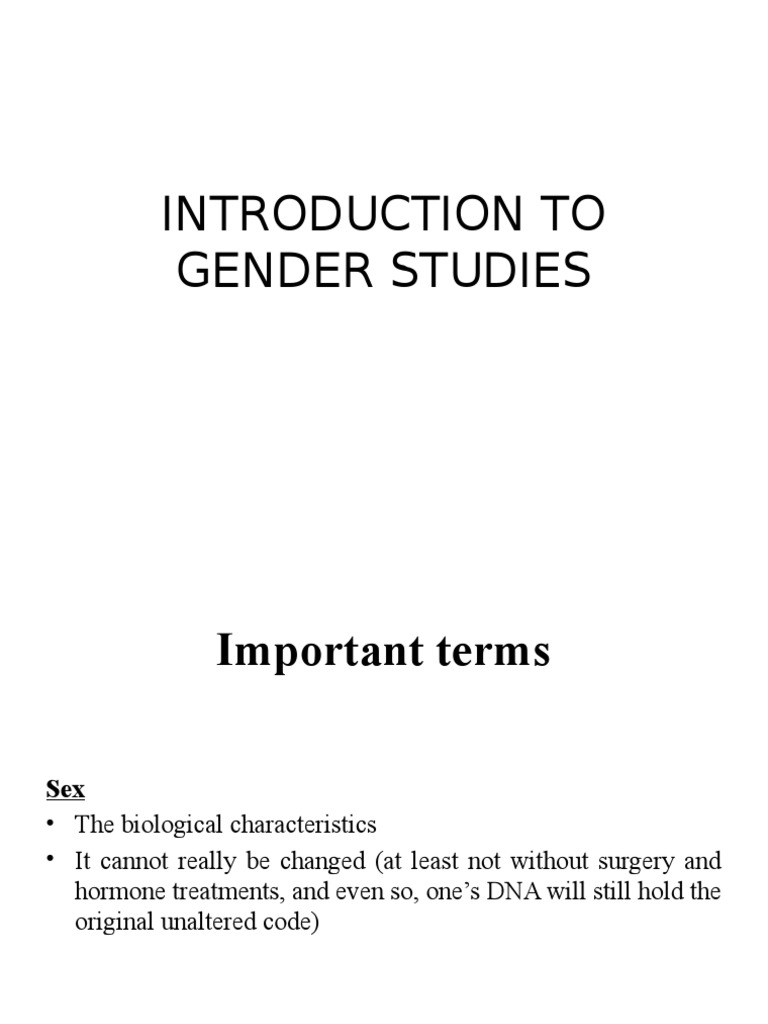 Introduction To Gender Studies | PDF | Gender Studies | Gender