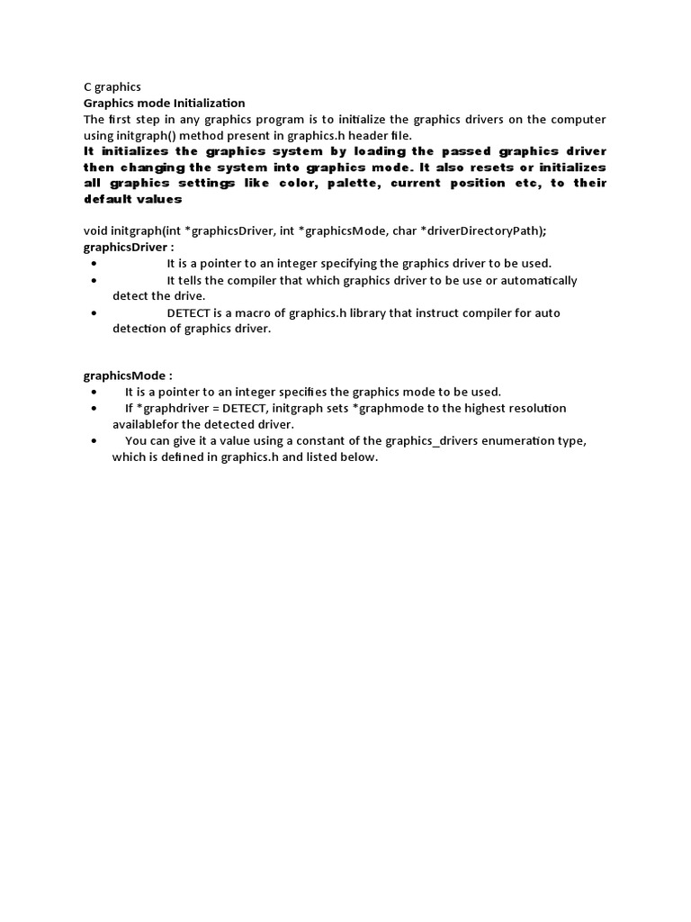 Graphics Mode Initialization | PDF | Pointer (Computer Programming) | Triangle