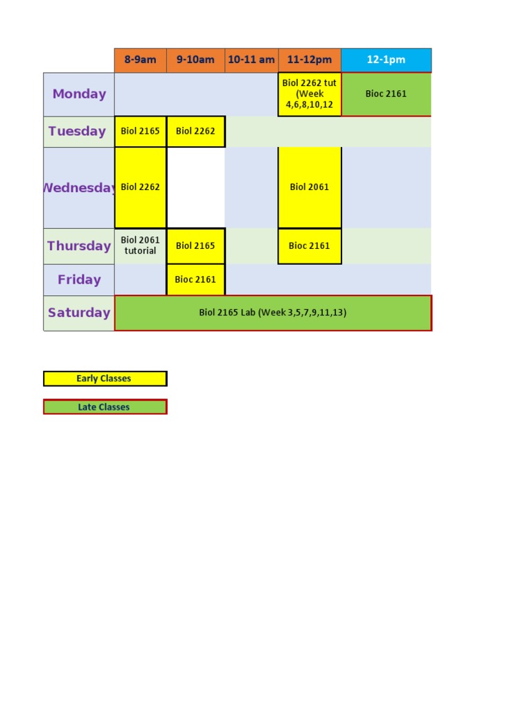 Timetable (Year 2) | PDF