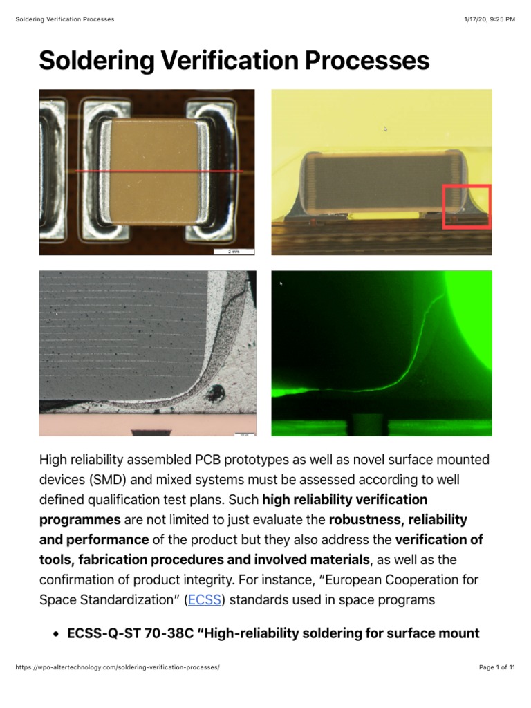 Comprehensive Solder Joint Evaluation: Visual Inspection, Environmental ...