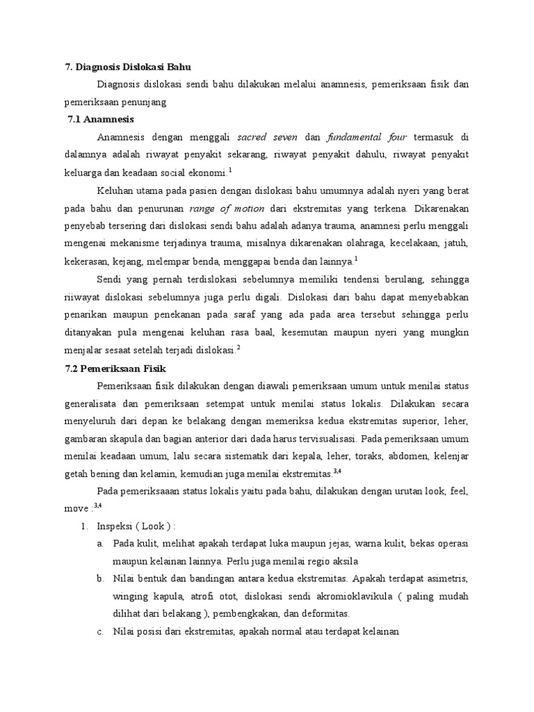 Dislokasi Bahu (Diagnosis Sampai Prognosis) | PDF