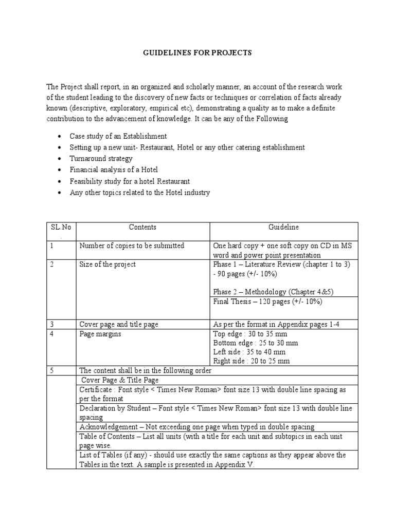 Project Guidelines | PDF | Citation | Research Methods