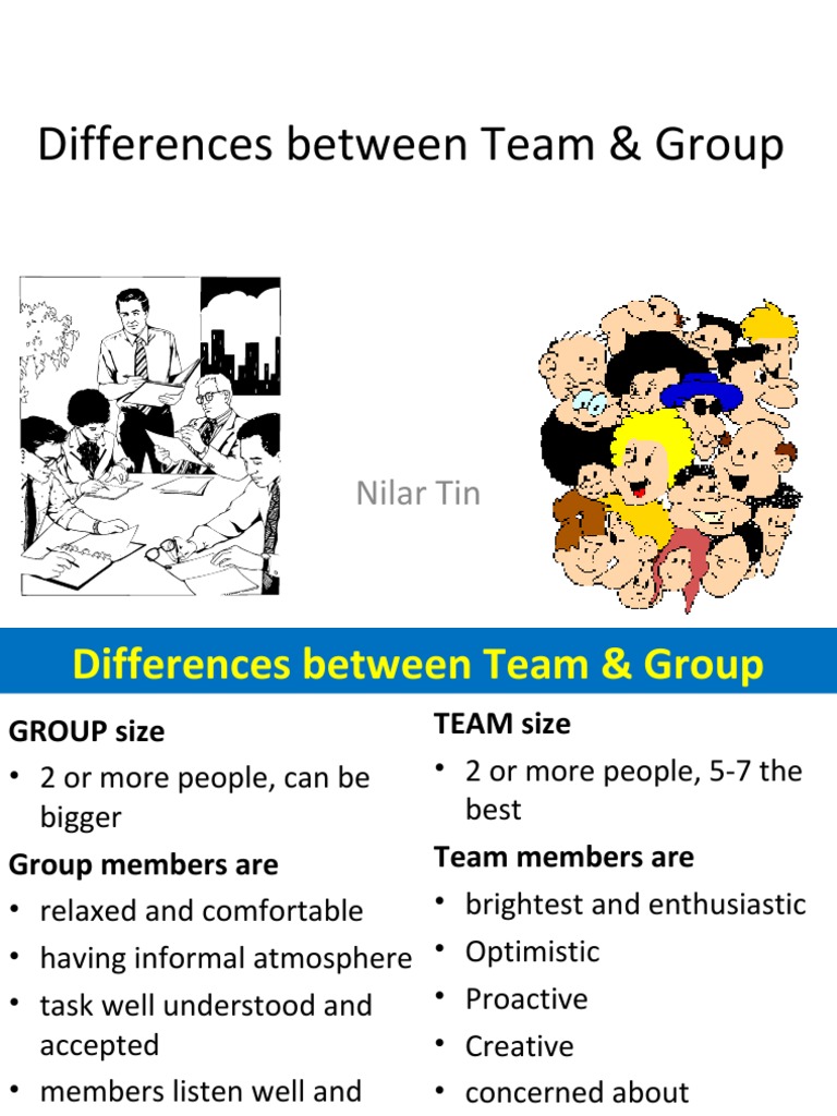Differences Between Team & Group: Nilar Tin | PDF | Habits | Goal