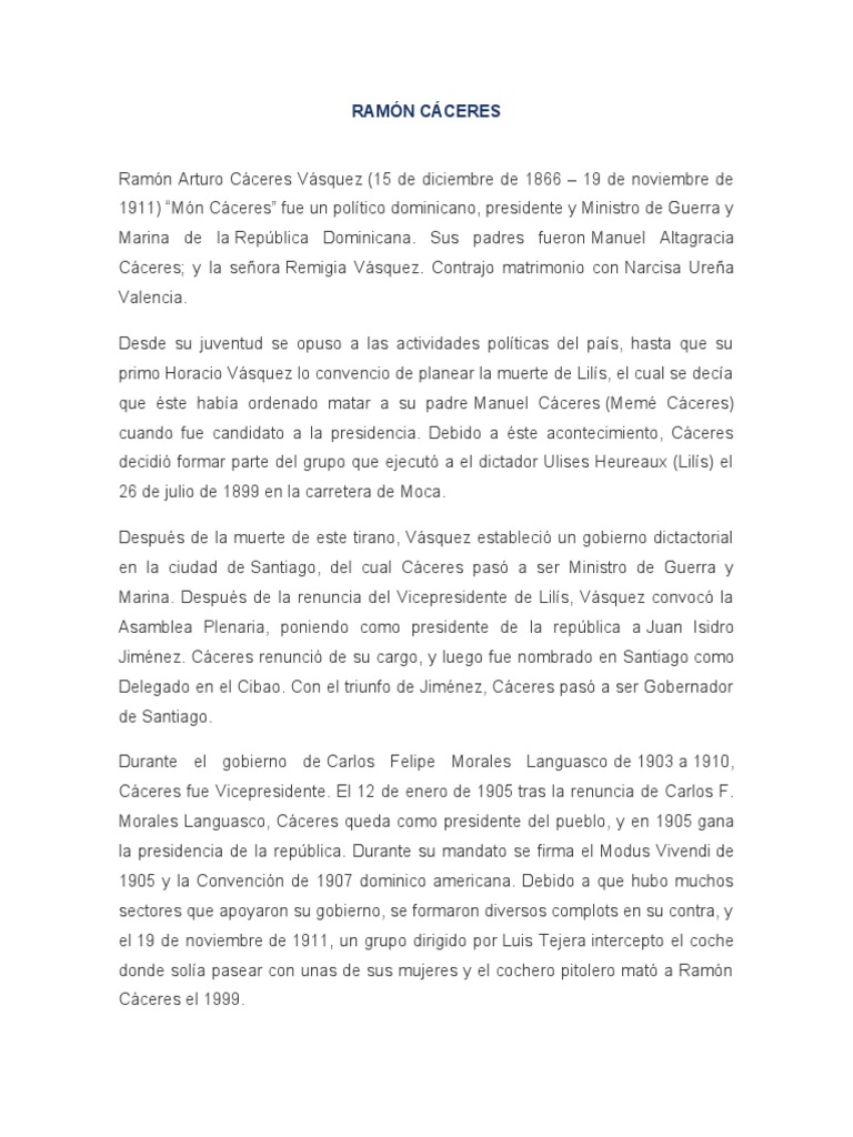 Ramón Caceres | PDF | Historia