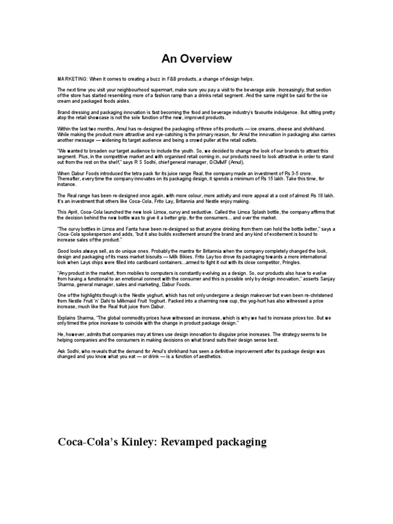 Packaging Case Studies | PDF | Pickling | Chutney