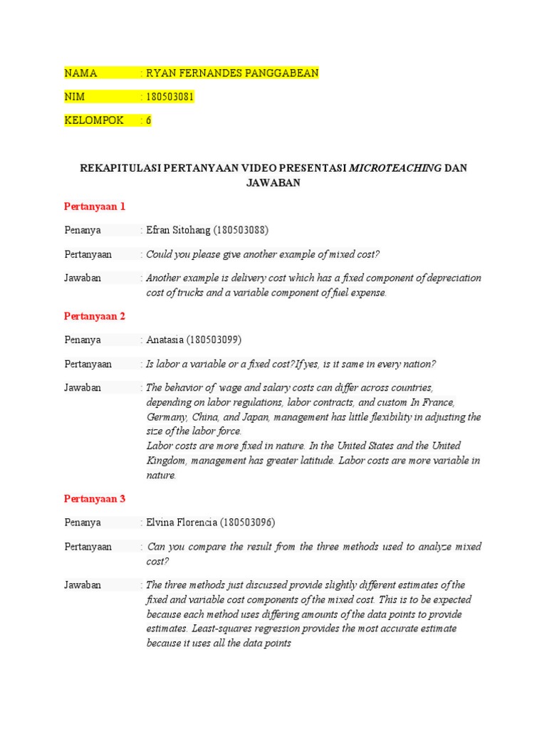 6 - 180503081 - Ryan Fernandes Panggabean - Laporan Microteaching | PDF | Business Economics ...