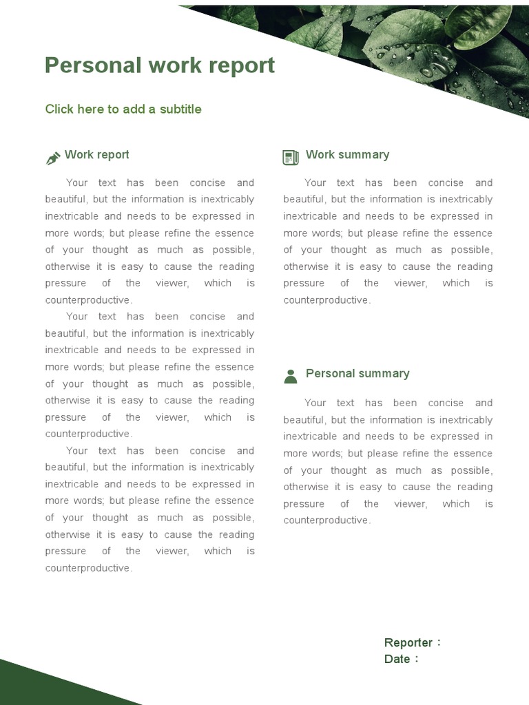 Annual Work Report Template - 11e | PDF