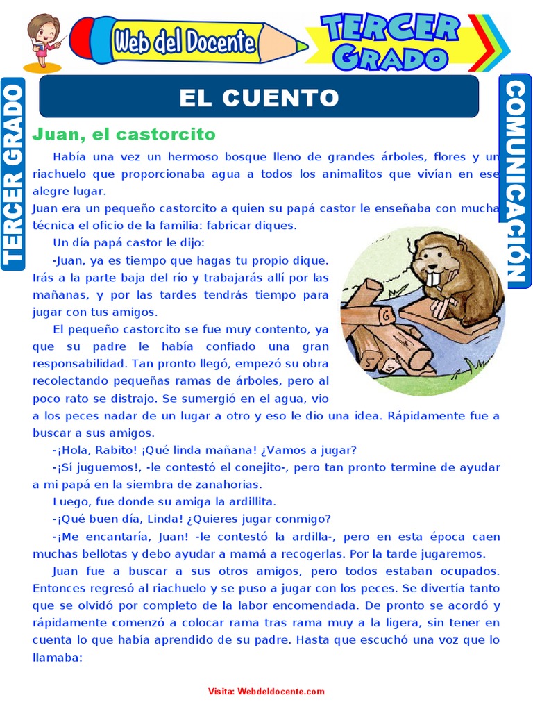 El Cuento para Tercer Grado de Primaria | PDF | Castor | Cuentos