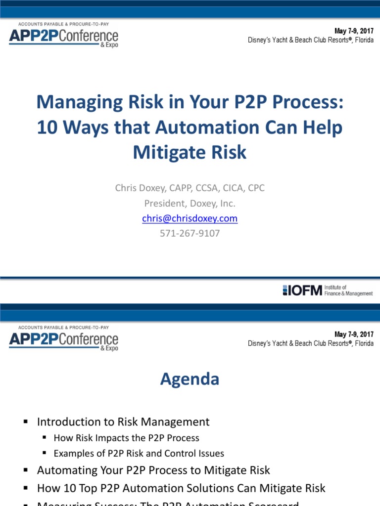 Managing Risk in Your P2P Process: 10 Ways That Automation Can Help ...