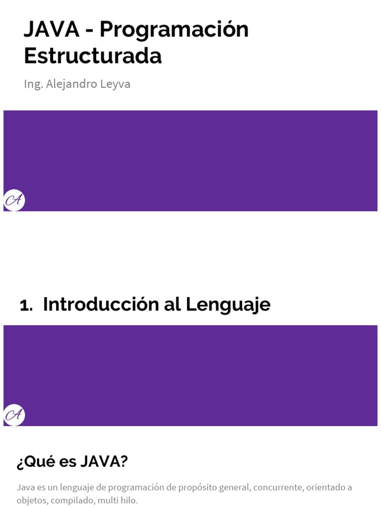 Introducción a JAVA y Programación Estructurada | PDF | máquina virtual ...