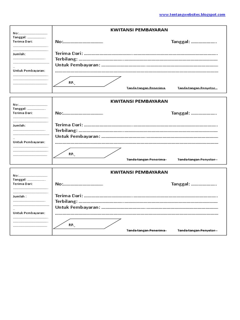 Template Kwitansi Pembayaran Word | PDF