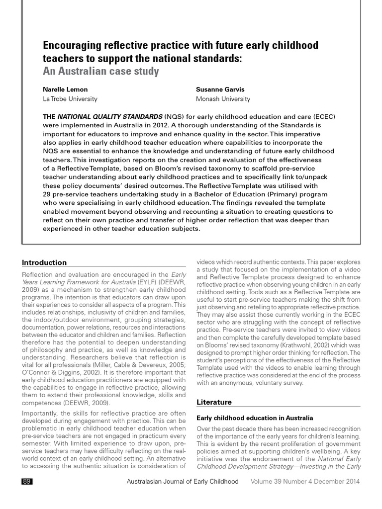 Encouraging Reflective Practise | PDF | Reflective Practice | Early ...