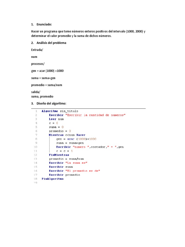 Programa en Java Que Calcule El Promedio y La Suma de N Numeros | PDF