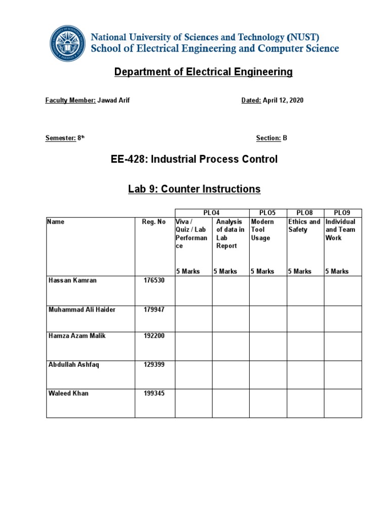 IPC Lab 9 | PDF | Programmable Logic Controller | Electrical Engineering