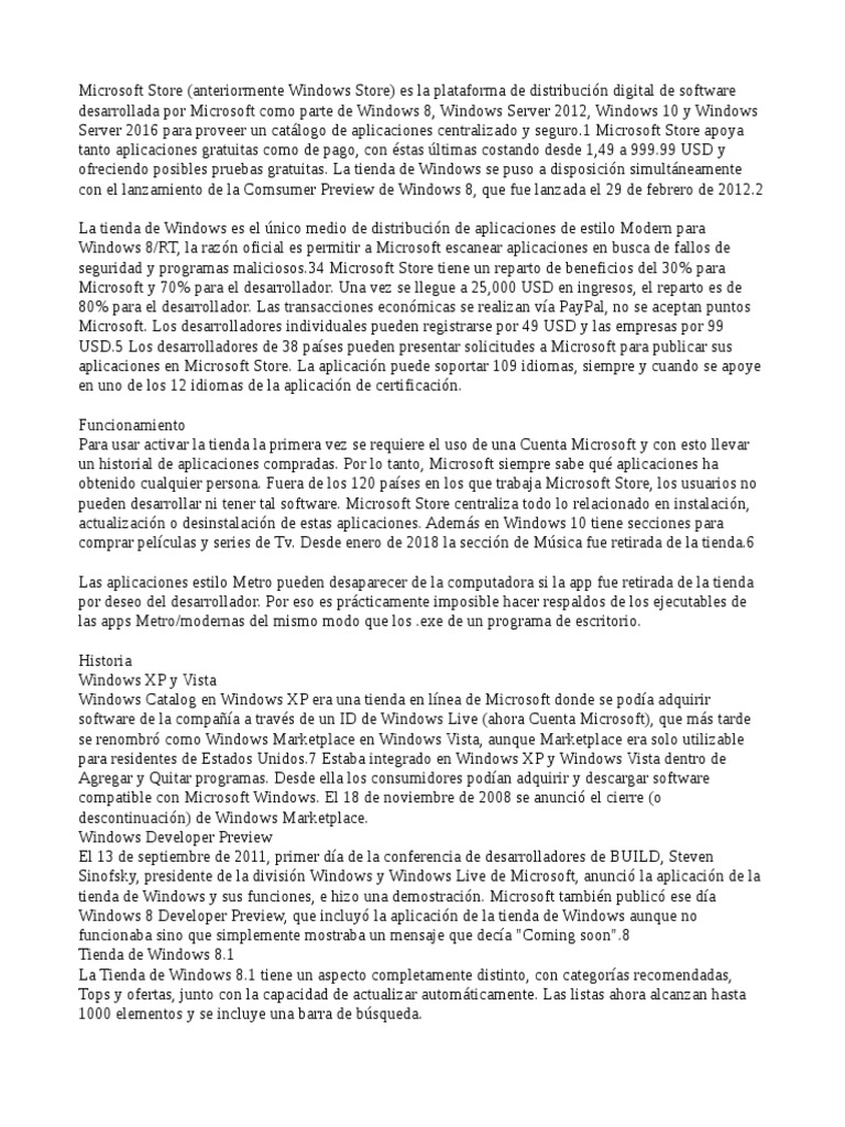 Microsoft Store | Descargar gratis PDF | Microsoft Windows | Software