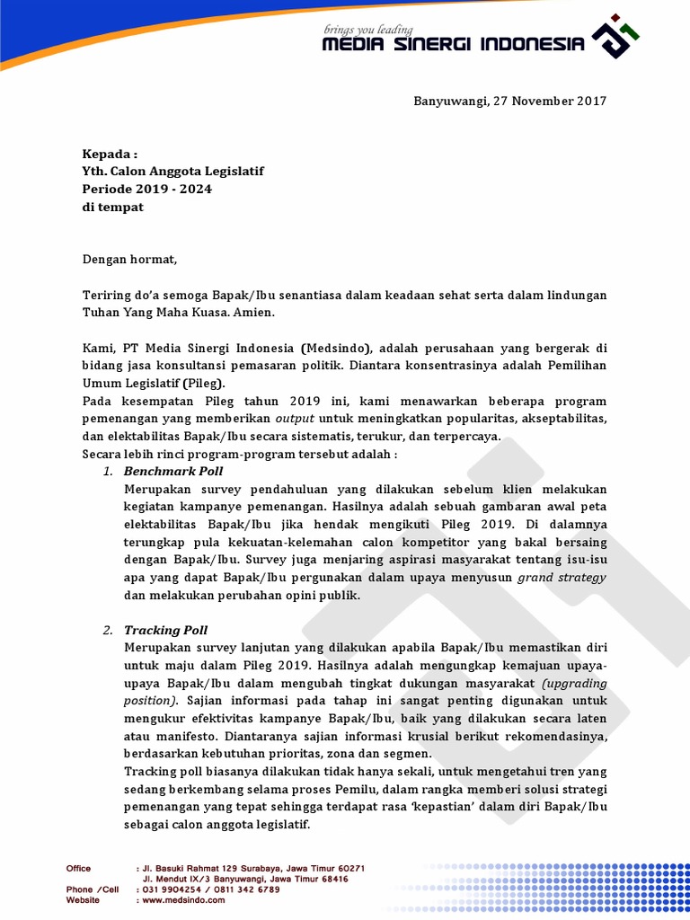 Surat Penawaran Program | PDF