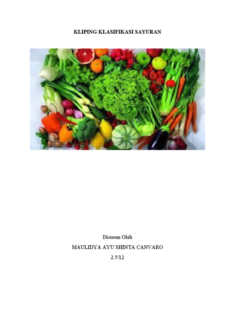 Kliping Klasifikasi Sayuran | PDF
