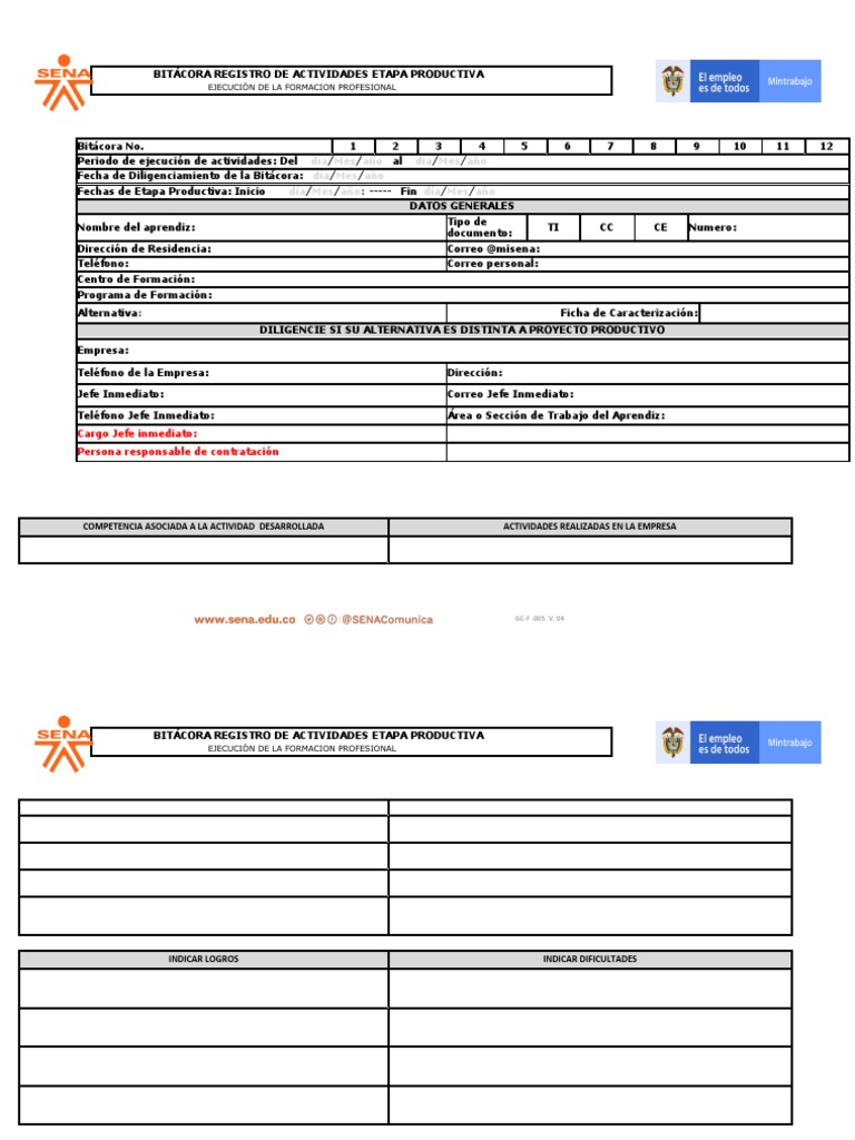 Formato Bitacora Plantilla | PDF | Business | Science