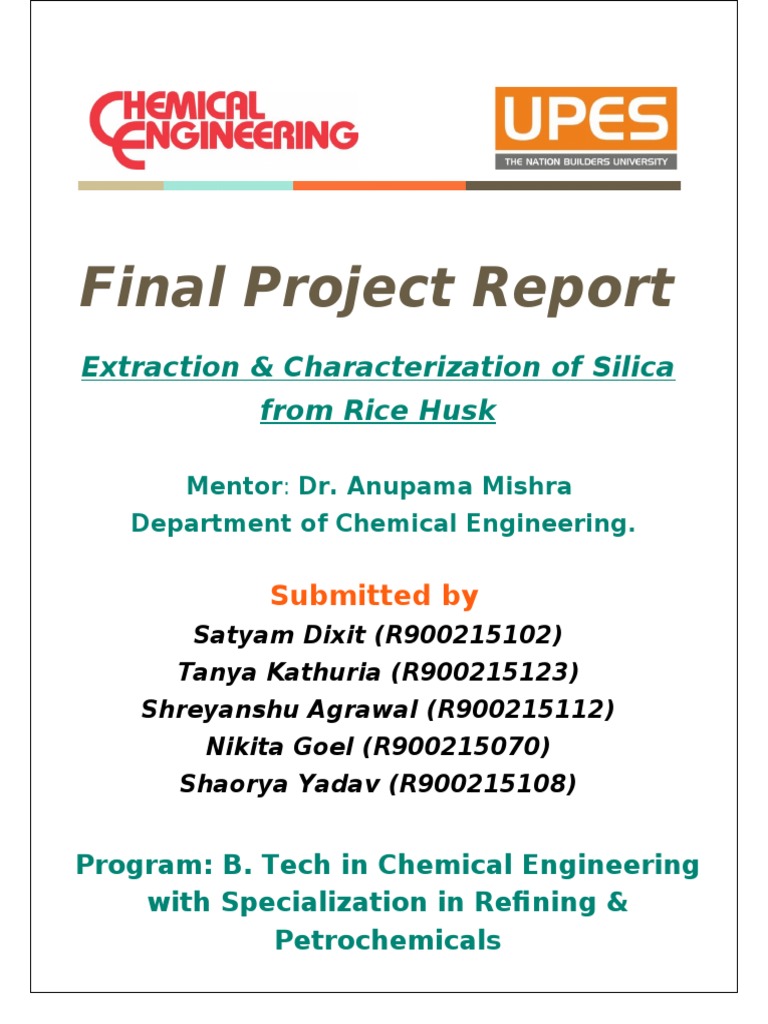 Extraction & Characterization of Silica From Rice Husk | PDF | Sodium ...