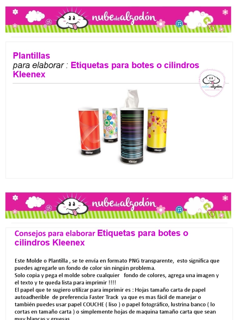 1 PLANTILLA Etiqueta CILINDRO KLEENEX | PDF