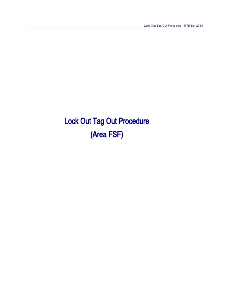 Lock Out Tag Out Procedure Overview | PDF | Mechanical Engineering | Nature