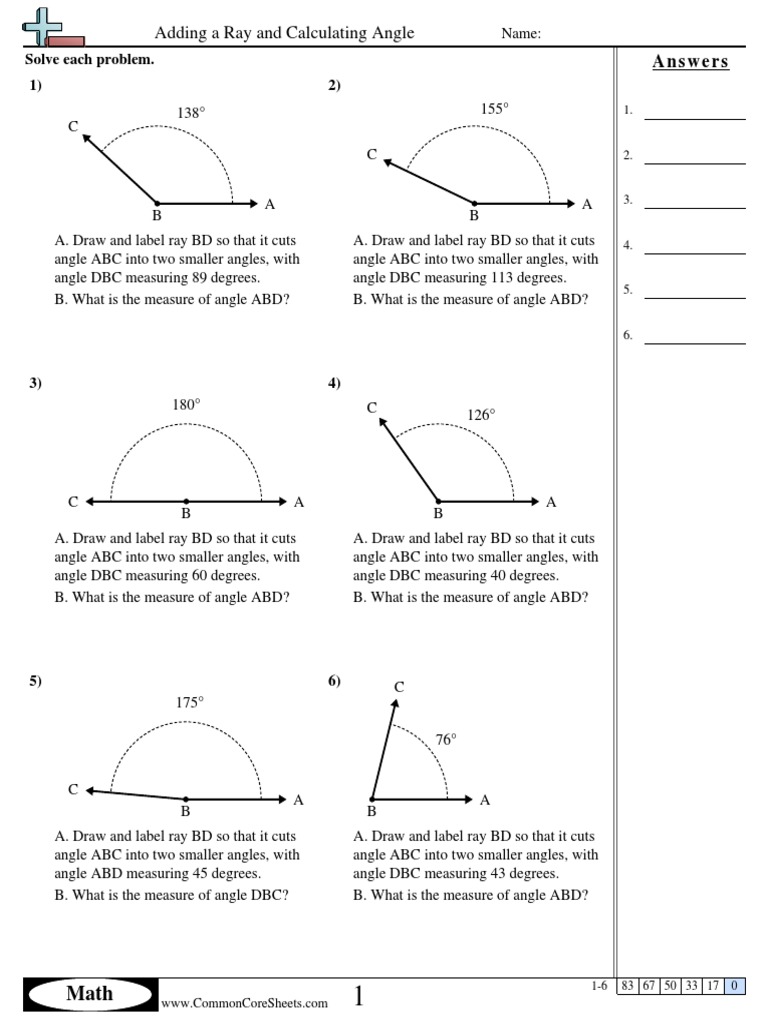 Adding A Ray & Calculating Angles | PDF | Angle | Space