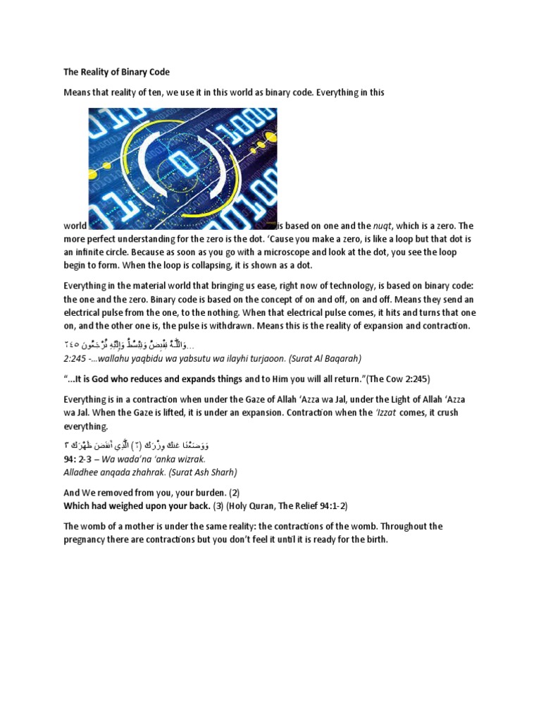 The Reality of Binary Code | PDF | God In Islam | Religious Belief And ...