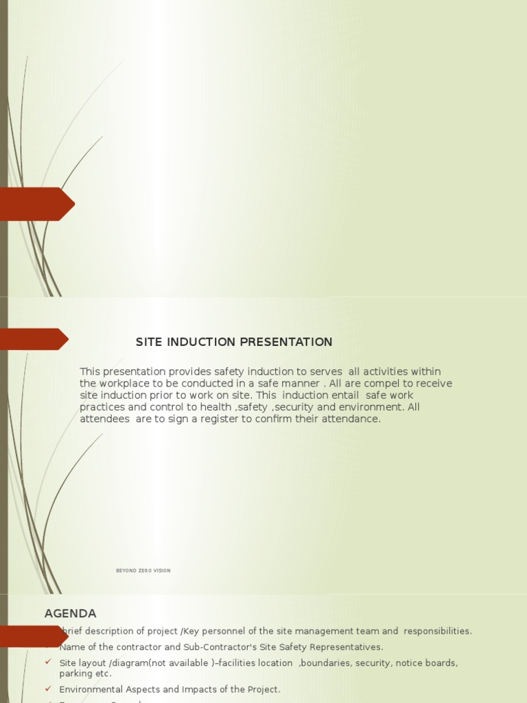 Basic Site Induction Presentation | PDF | Personal Protective Equipment ...