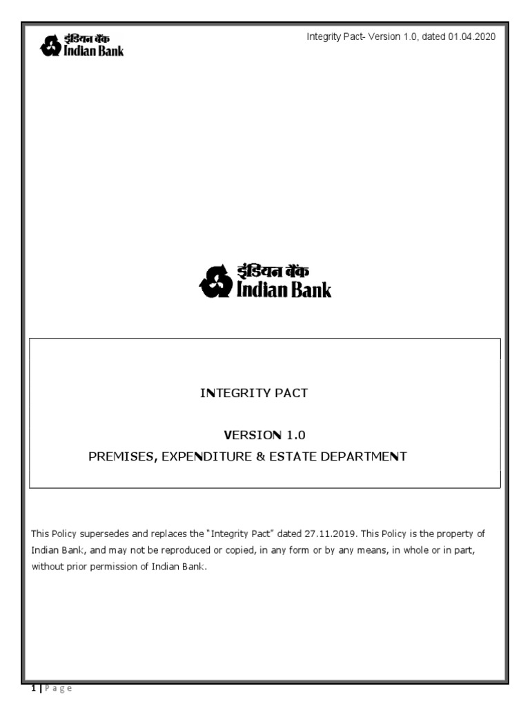Integrity Pact 2020-21 PDF | PDF | Government Information | Business