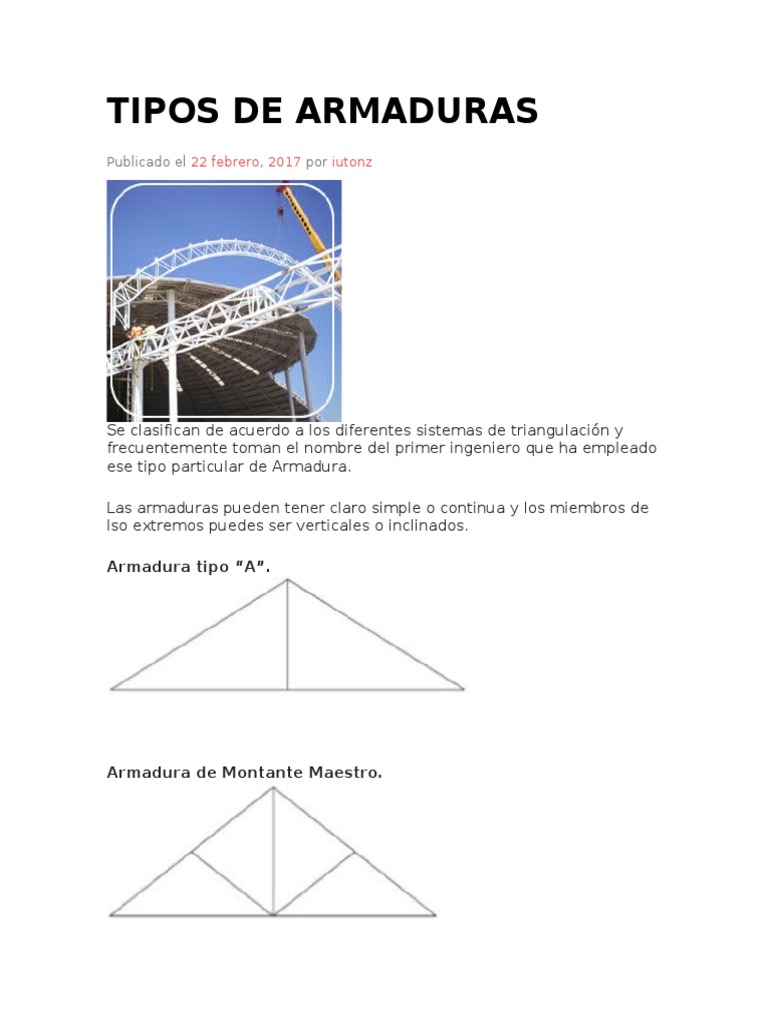 Tipos de Armaduras | PDF | Braguero | Ingeniero civil