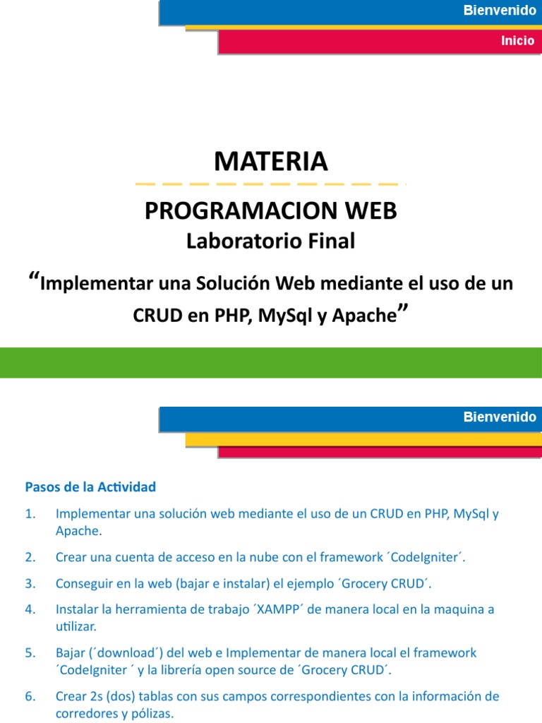 Programacionweb - Implementar Una Solución Web Mediante El Uso de Un CRUD en PHP, MySql y Apache ...