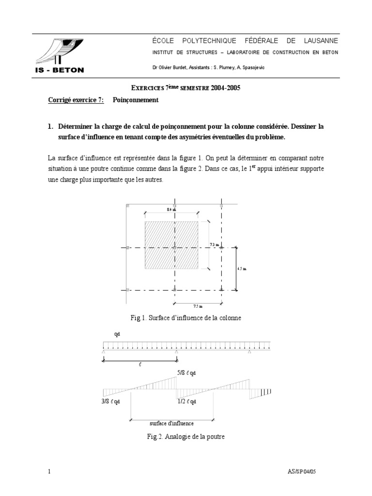 Corrige Exo 7 PDF | PDF | Contrainte de cisaillement | Béton