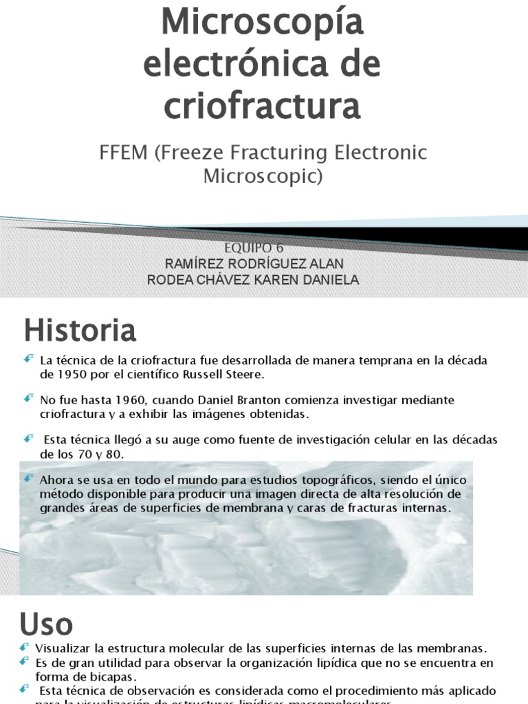 Criofractura en microscopía electrónica | PDF | Membrana celular ...