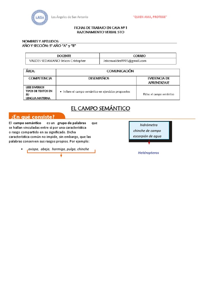 Fichas de Trabajo en Casa #1 (RV Quinto) | PDF | Abejas | Insectos