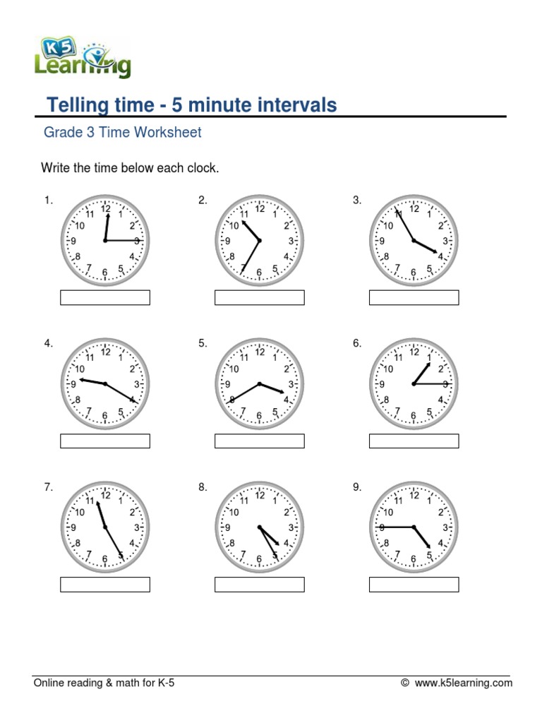 STD 3-Telling Time Worksheets | PDF | Clock | Horology