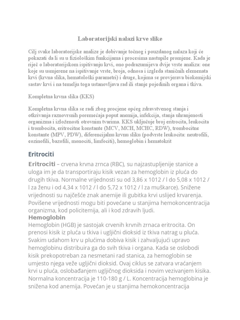 Laboratorijski Nalaz | PDF