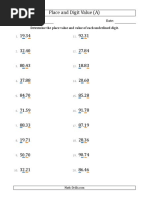 Value of Underlined Digits Worksheet | PDF