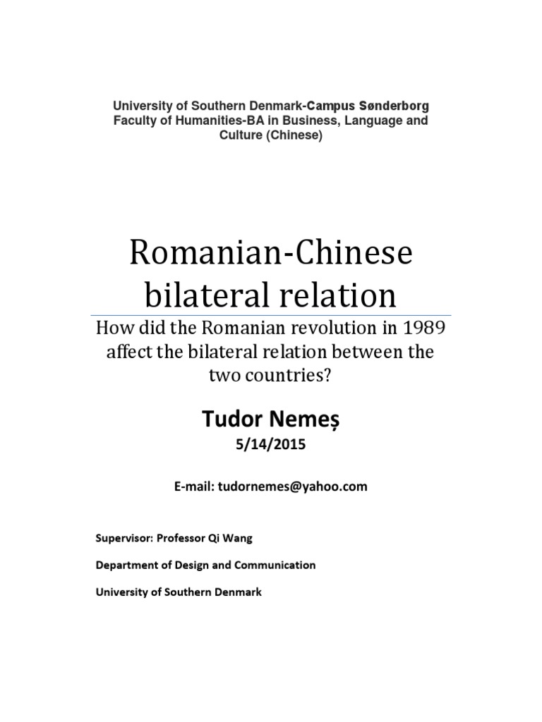 Romanian-Chinese Bilateral Relation: Tudor Nemeș | PDF | Mao Zedong ...