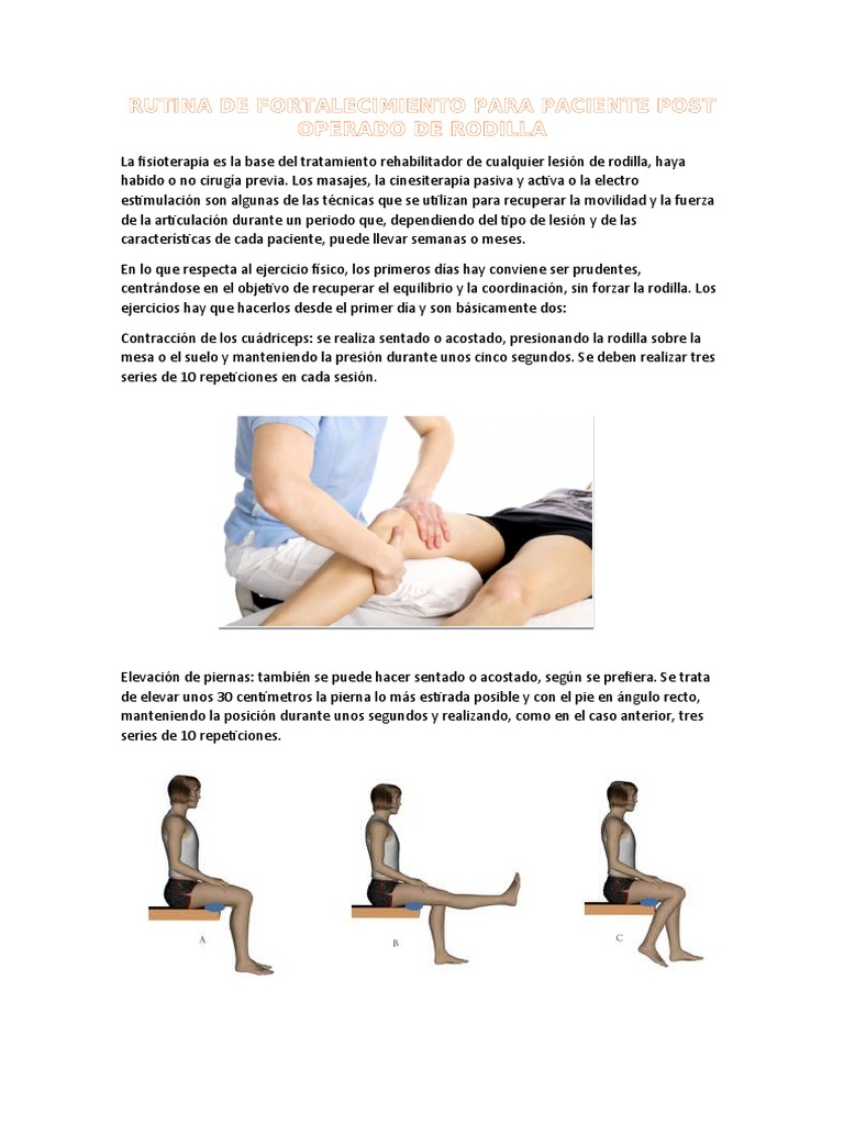 Rutina de Fortalecimiento para Paciente Post Operado de Rodilla | PDF
